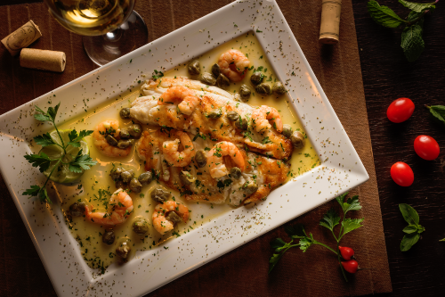 Red Fish, Shrimp Scampi & Angel Hair Pasta - Front Porch Holiday